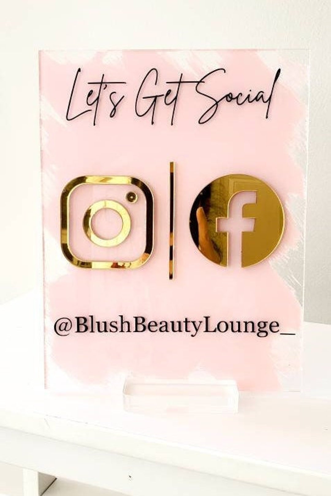 Double Business Social Media Sign Reception Desk Sign - Etsy