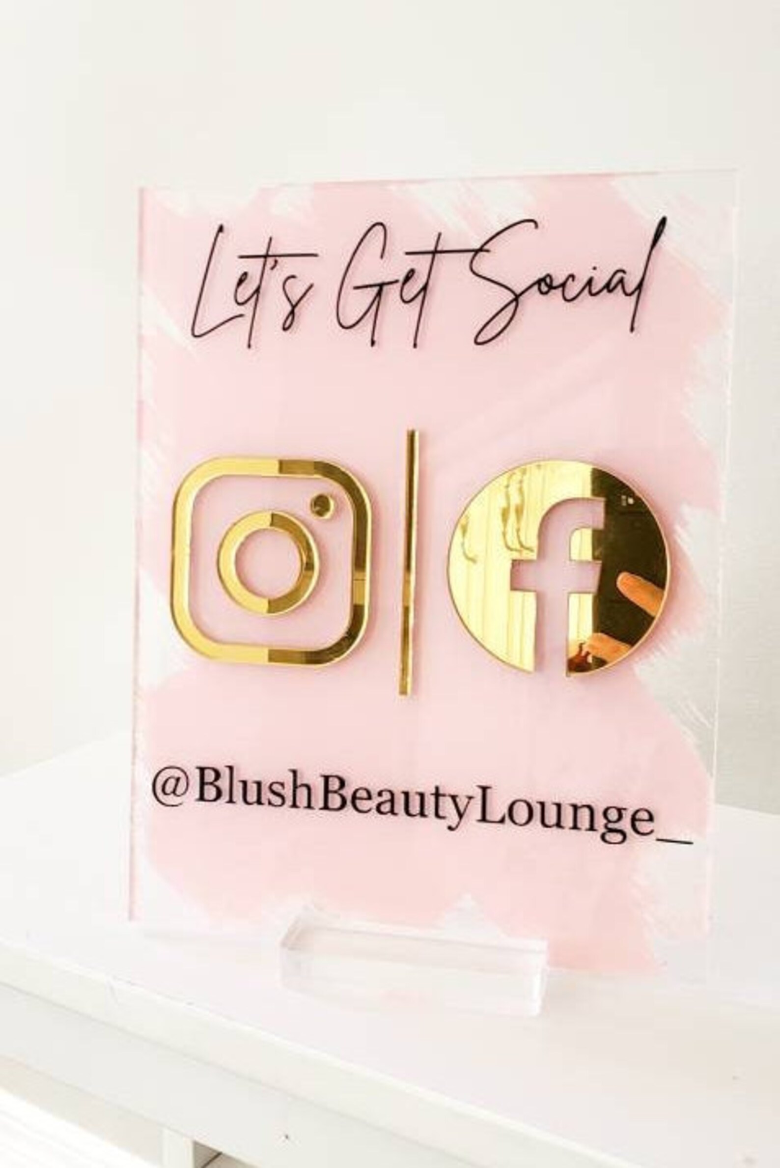 Double Business Social Media Sign Reception Desk Sign - Etsy