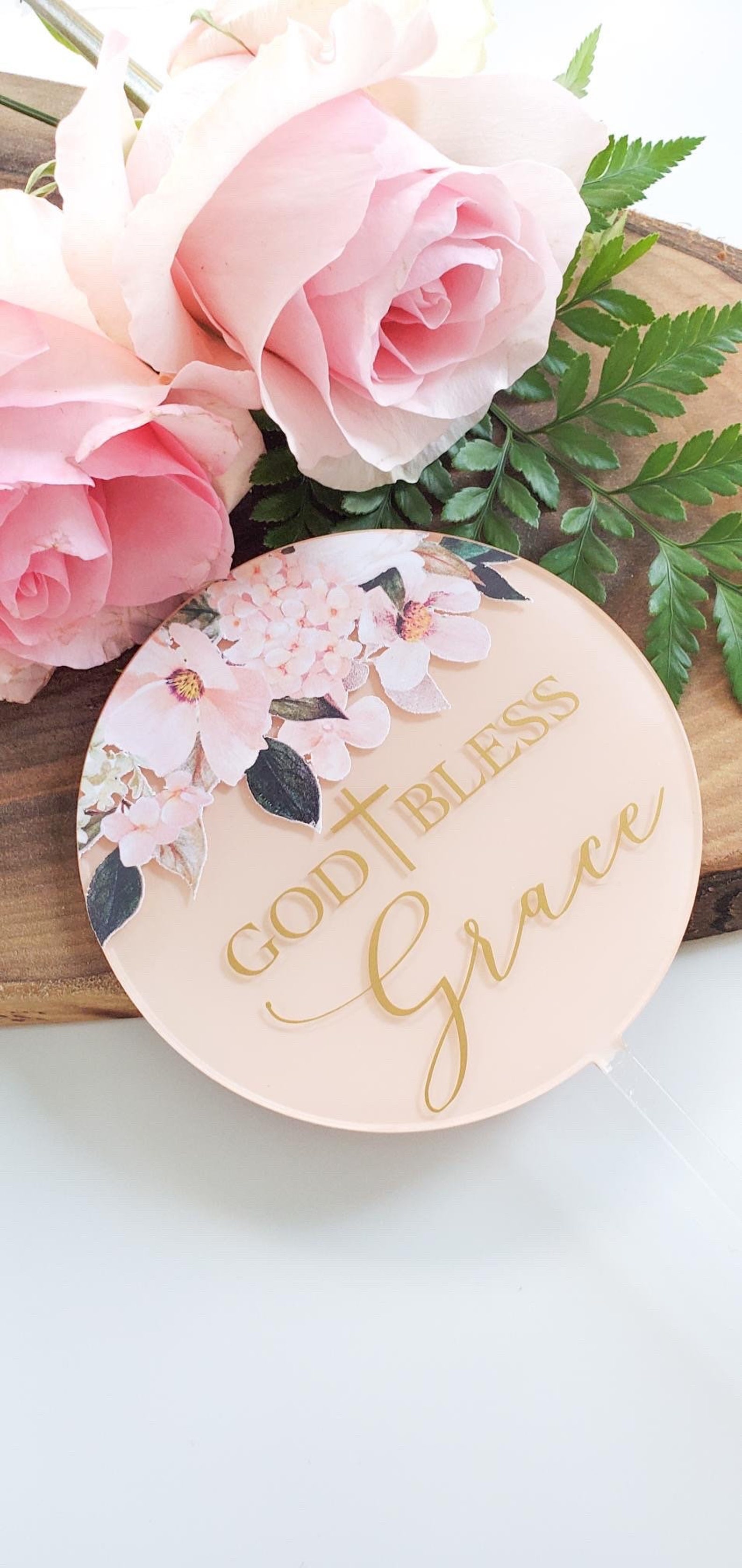 Personalized God Bless Cake Topper Christening Cake Topper - Etsy