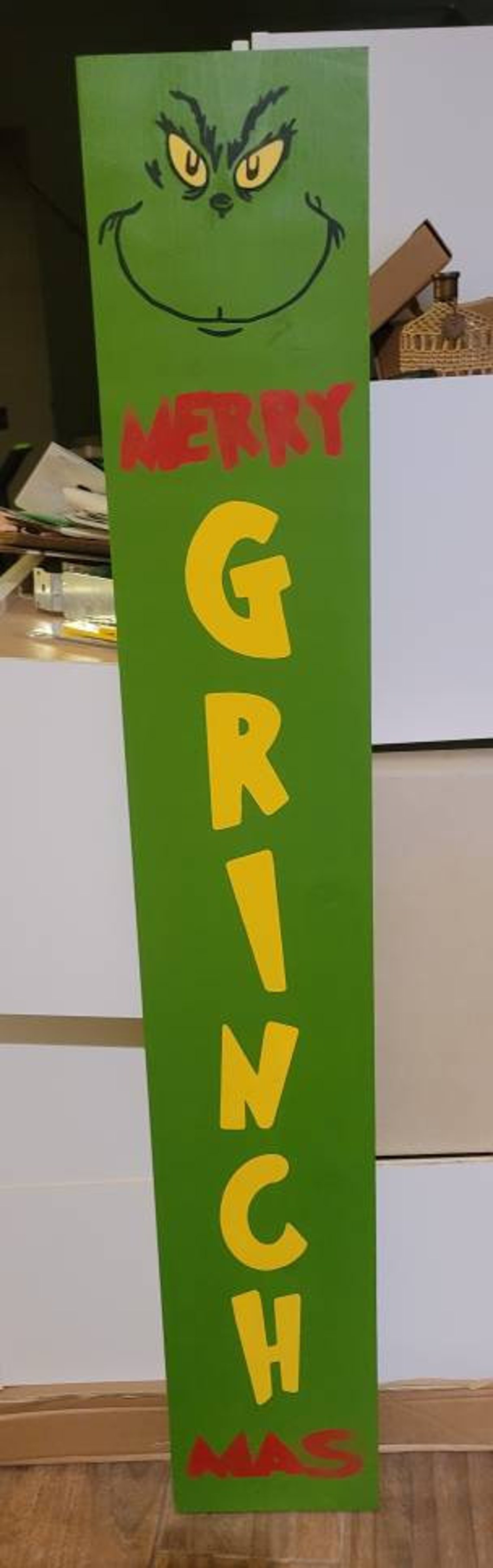 Grinch Welcome Sign &Door Sign Merry Grinchmas reversible | Etsy