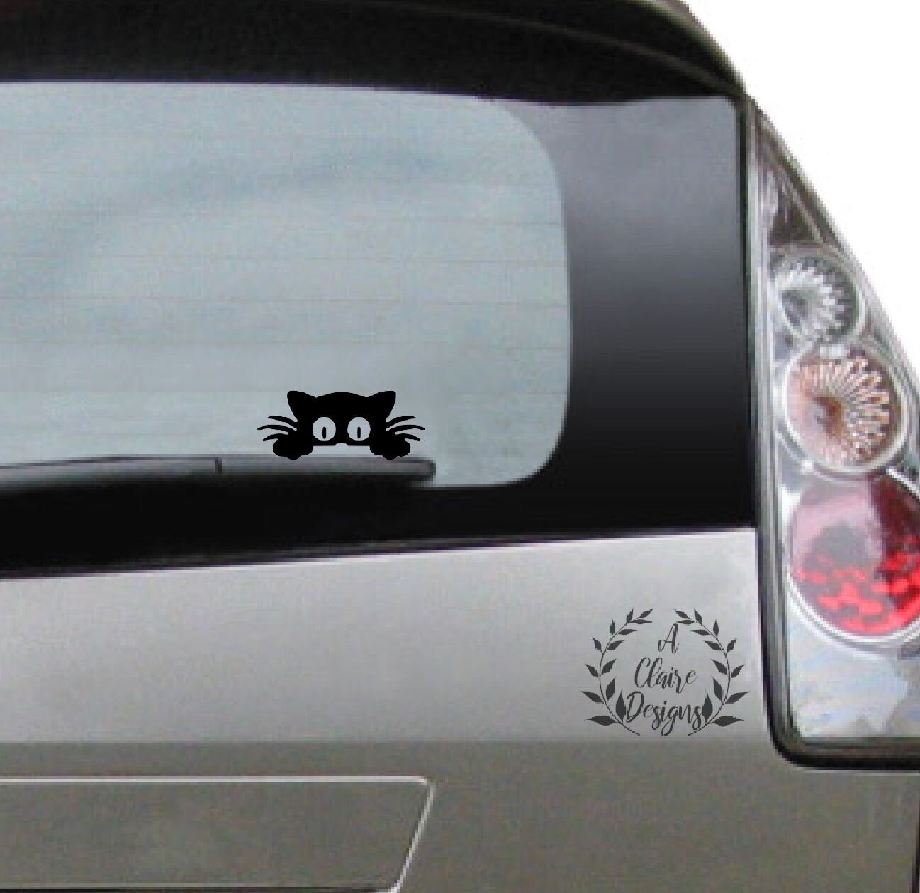 Peeking Cat Vinyl Car Window Decal Sticker Cling Cool Kitty | Etsy
