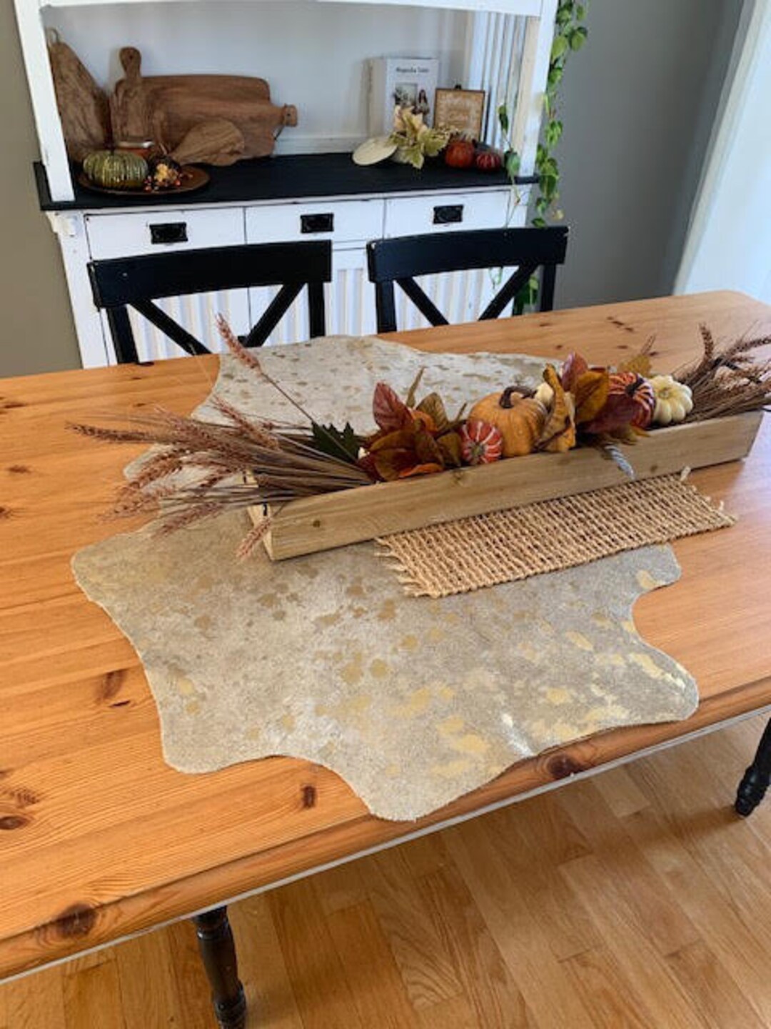 Mini Gold Metallic Cowhide Rug Average Size ~41" X 28" (104 X 71 Cm ...