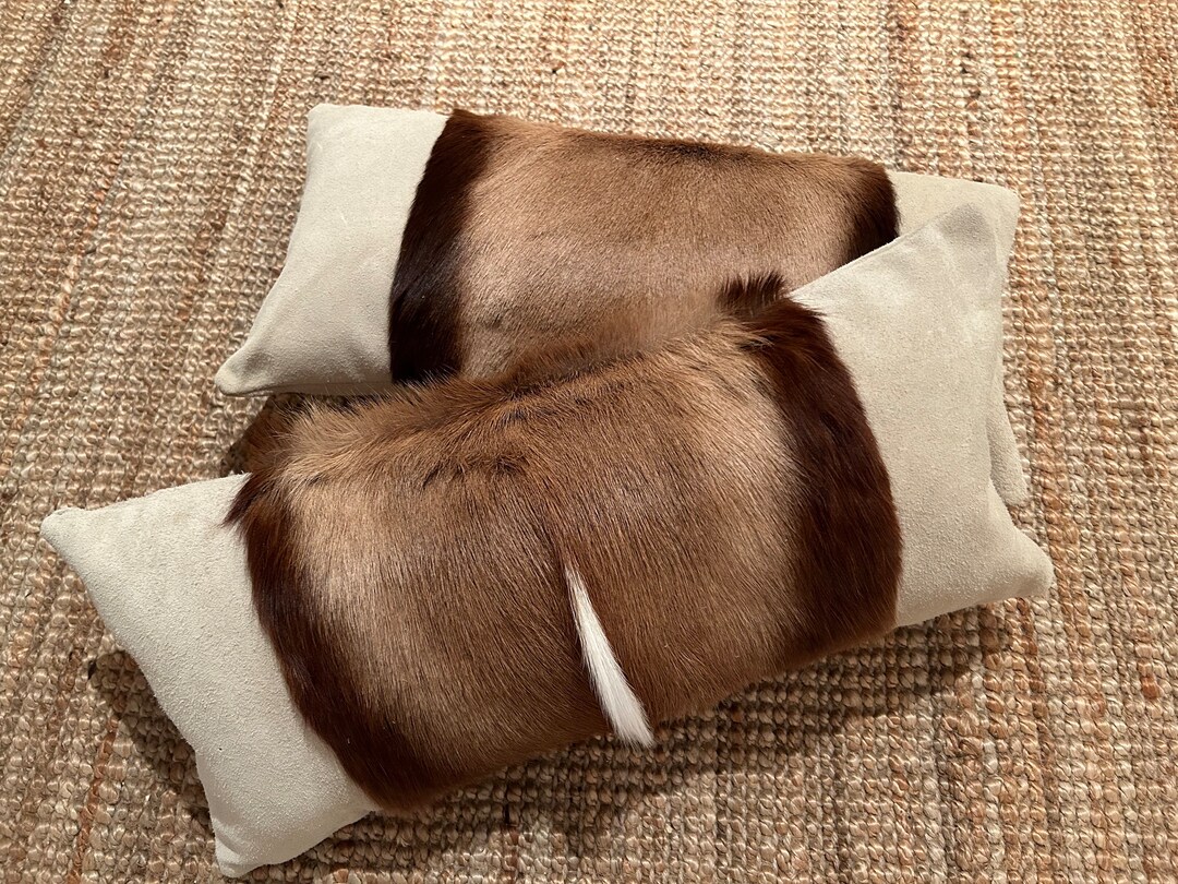 2 Springbok Throw Pillow Cover Set, Springbok Hide Cushion Cover ...