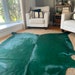 Green Cowhide Rug/ Green Dyed Brazilian Cowhide/ Dyed Emerald - Etsy