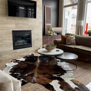 Tricolor Cowhide, Speckled Longhorn Cowhide Rug, Brown and White Hide ...