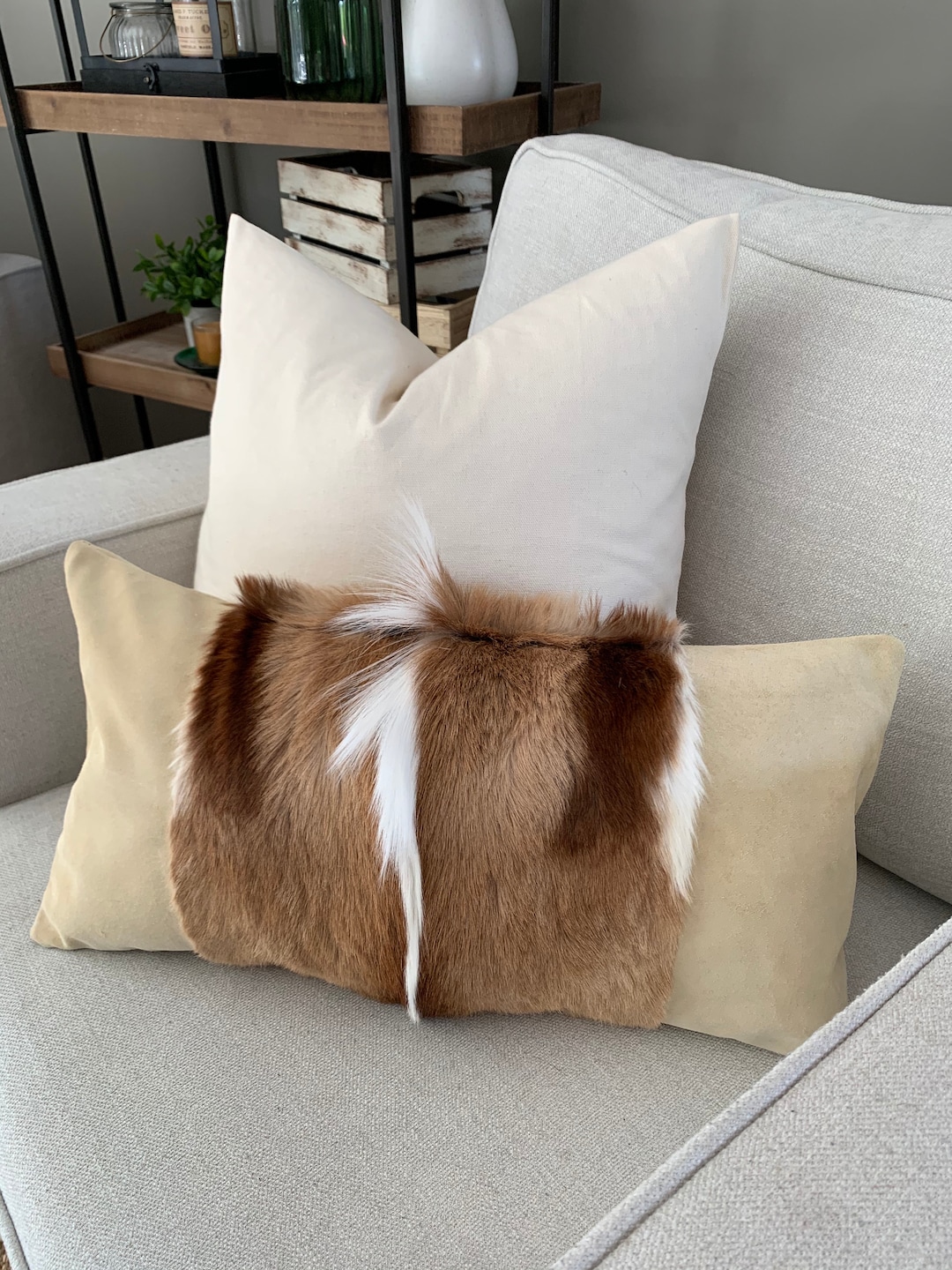 Springbok Throw Pillow Cover, Springbok Hide Cushion Cover, Springbok ...