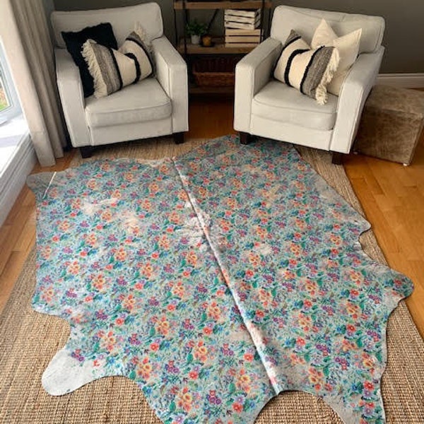 Acid Wash Cowhide Rug - Etsy