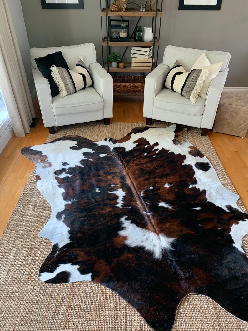 Tricolor Cowhide Speckled Longhorn Cowhide Rug Brown and - Etsy