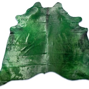 Green Cowhide Rug/ Green Dyed Brazilian Cowhide/ Dyed Emerald Green ...