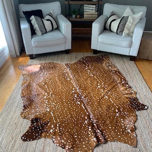 Axis Deer Print Cowhide Rug/ Deer Cowhide Rug/ Antelope Print Cowhide ...