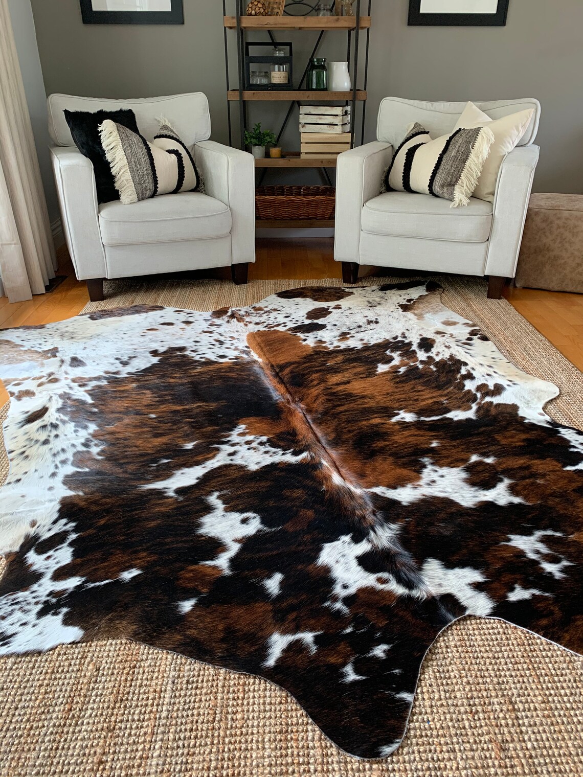 Tricolor Cowhide Speckled Longhorn Cowhide Rug Brown and - Etsy