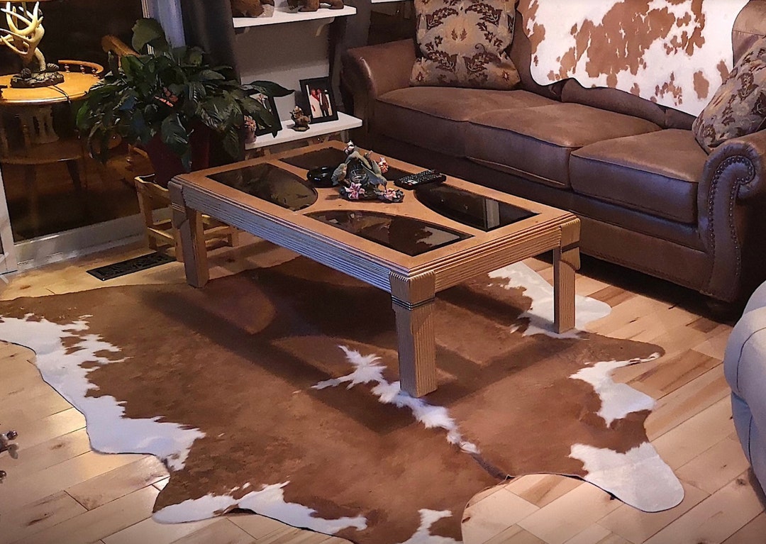 Hereford Cowhide Rug, Hereford Cattle Brown and White Cowhide Brown ...