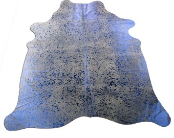 Blue Cowhide Rug | Etsy