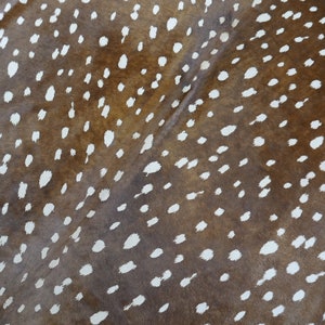 Axis Deer Print Cowhide Rug, Average Size: 7X7 Feet, Brazilian Printed ...
