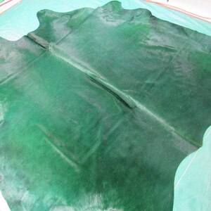 Green Cowhide Rug/ Green Dyed Brazilian Cowhide/ Dyed Emerald Green ...