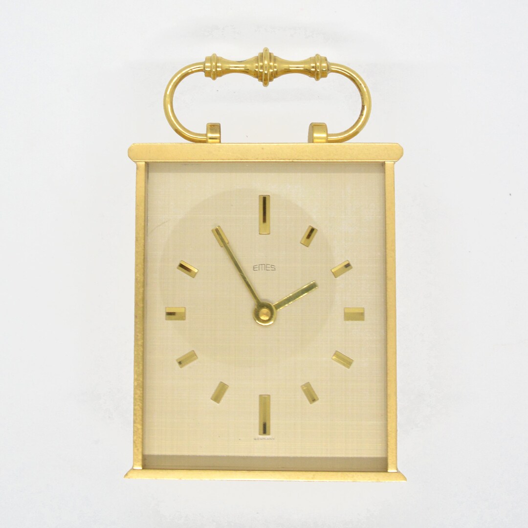 1970s Hollywood Regency Brass Travel Clock Emes Germany - Etsy