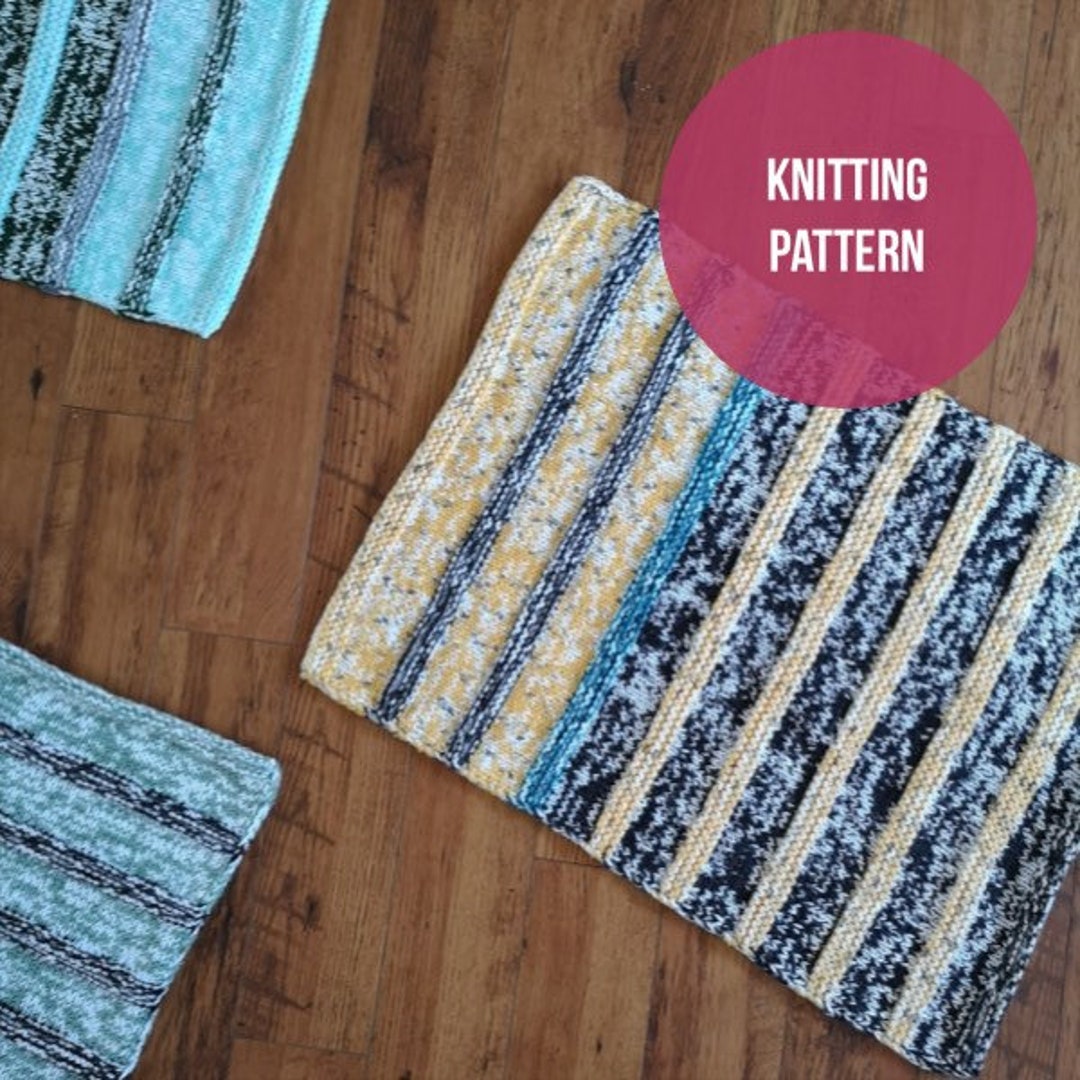 Bath Mat Knitting Pattern Stock N' Garter Mat Kitchen - Etsy