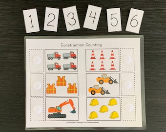 Counting Construction Activity Preschool Math Busy Book Toddler ...