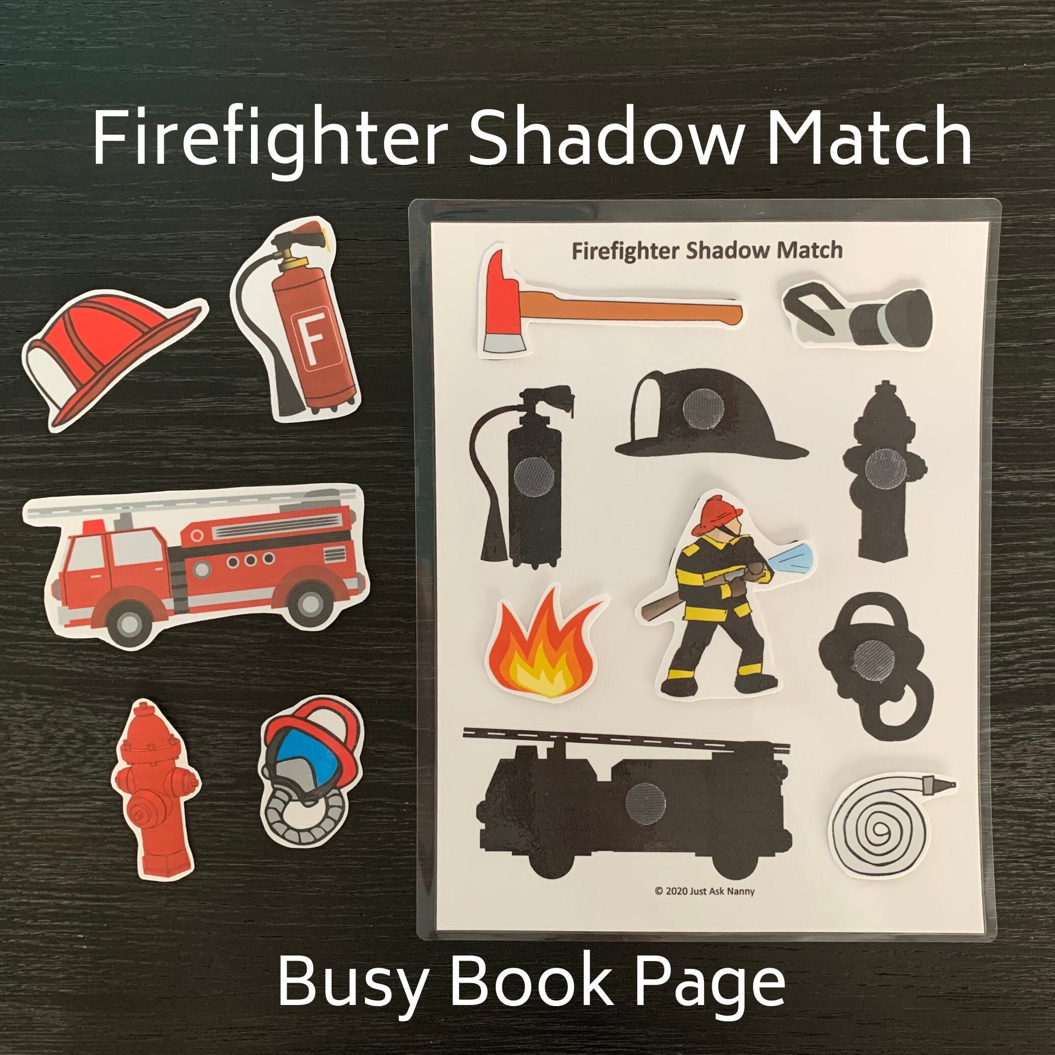 Firefighter Shadow Match - Etsy