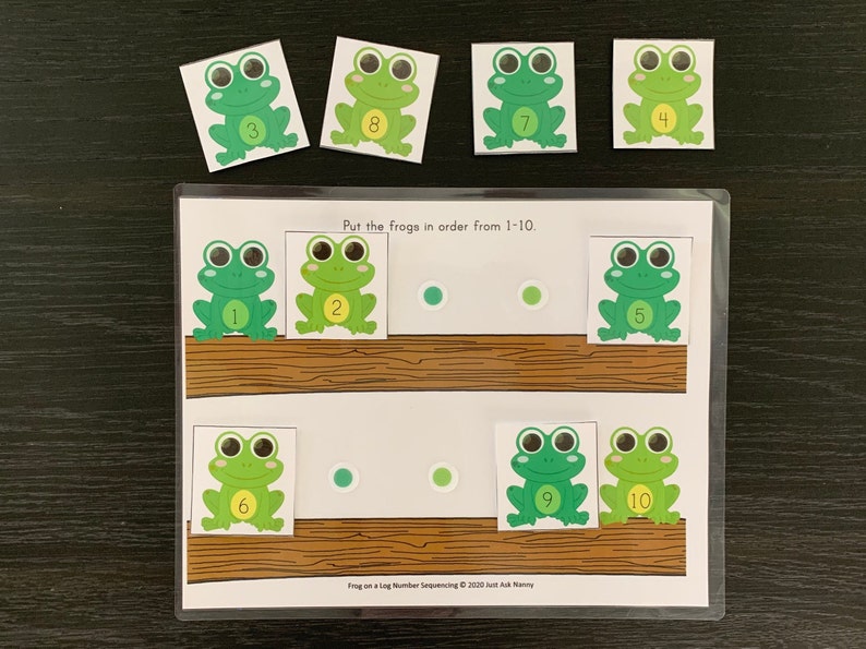 Frog on a Log Number Sequencing - Etsy