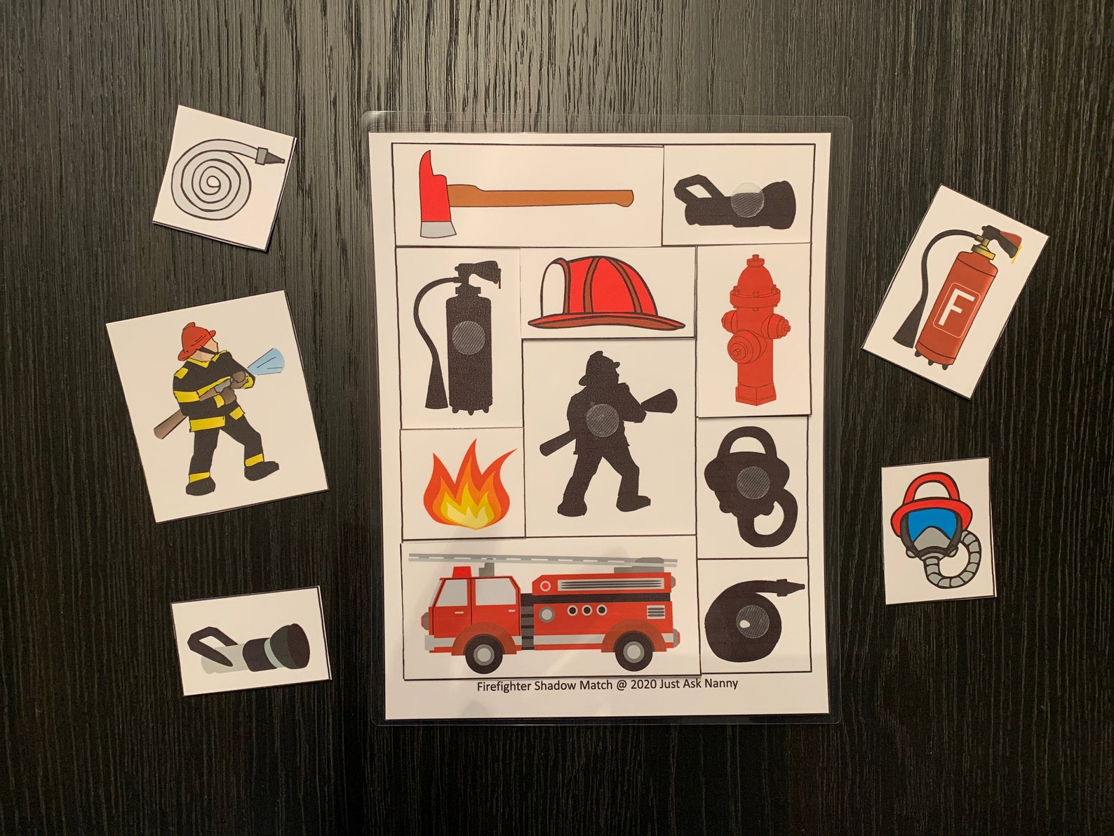 Firefighter Shadow Match - Etsy