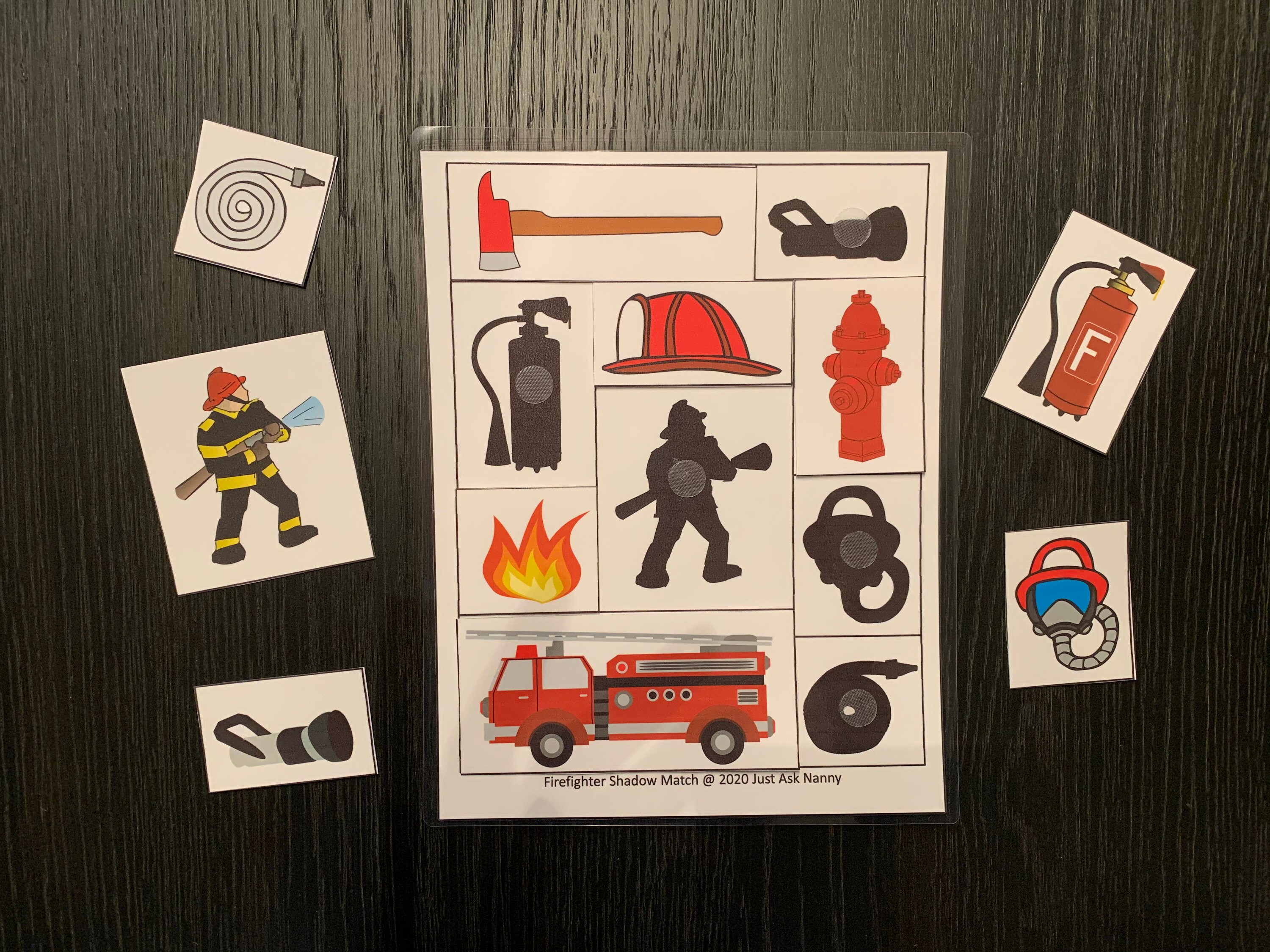 Firefighter Shadow Match - Etsy