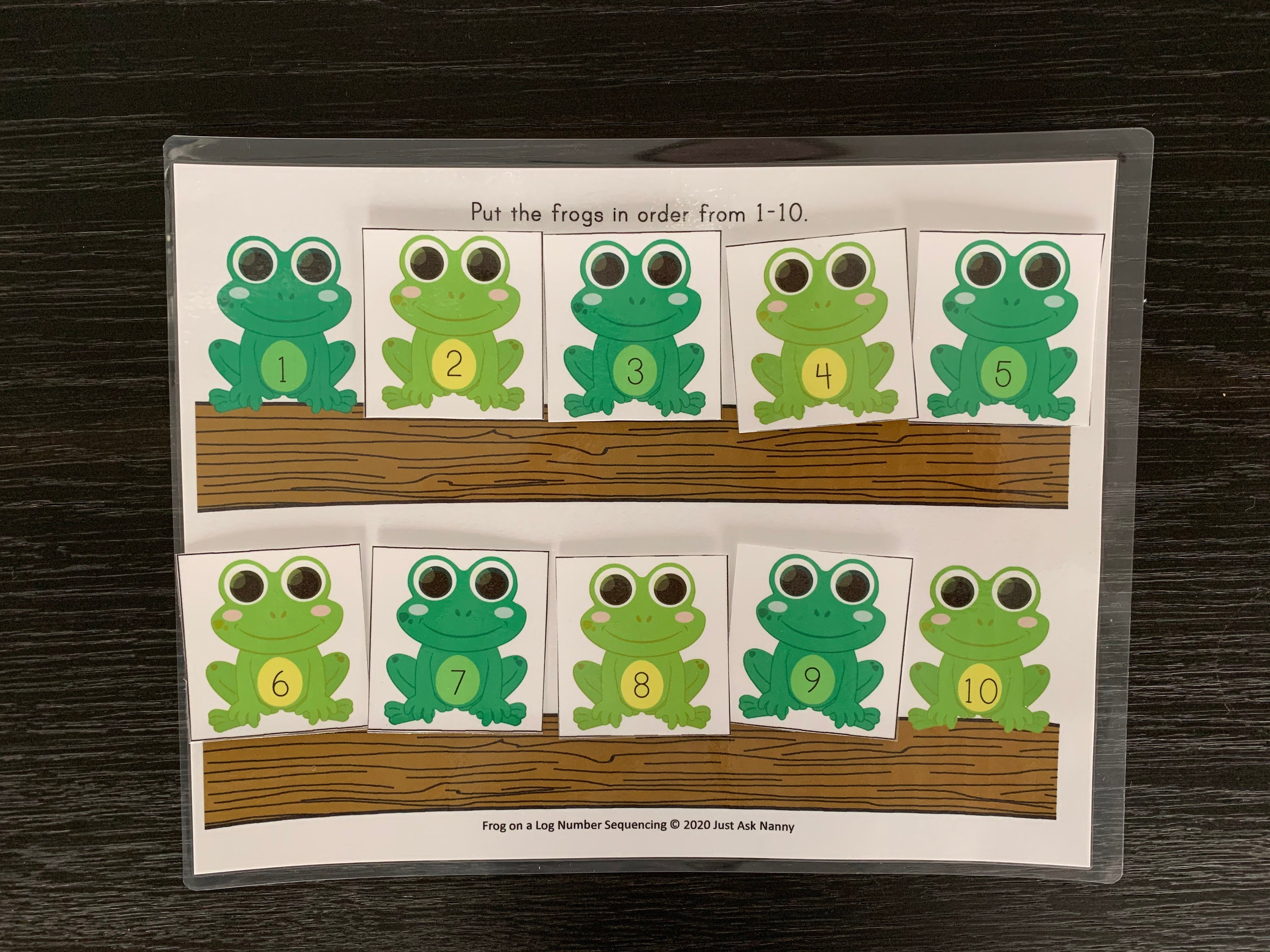 Frog on a Log Number Sequencing - Etsy