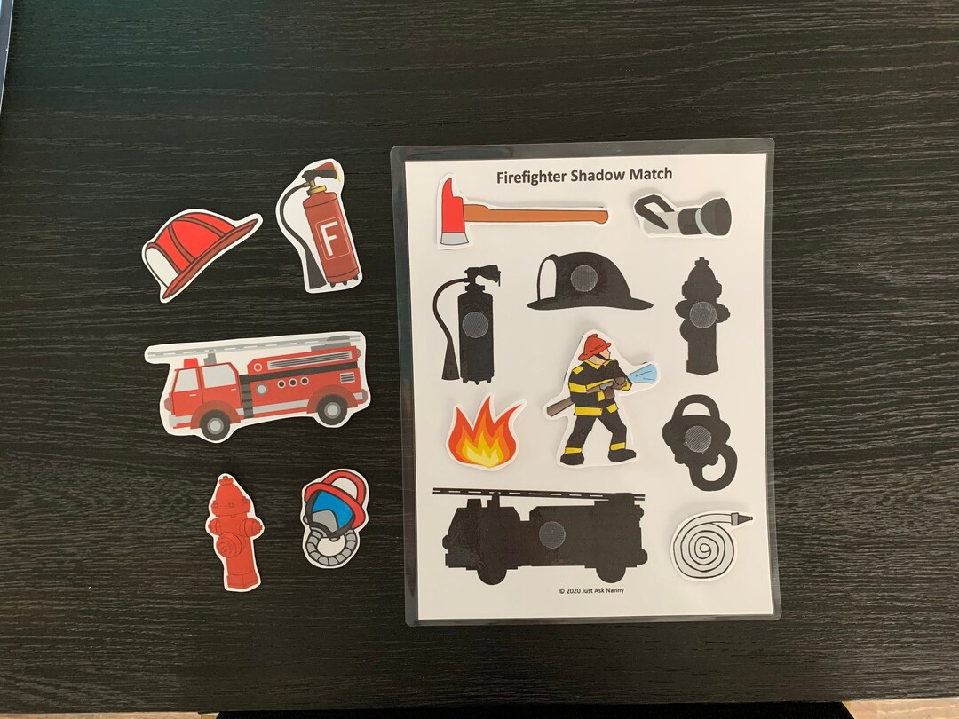 Firefighter Shadow Match - Etsy