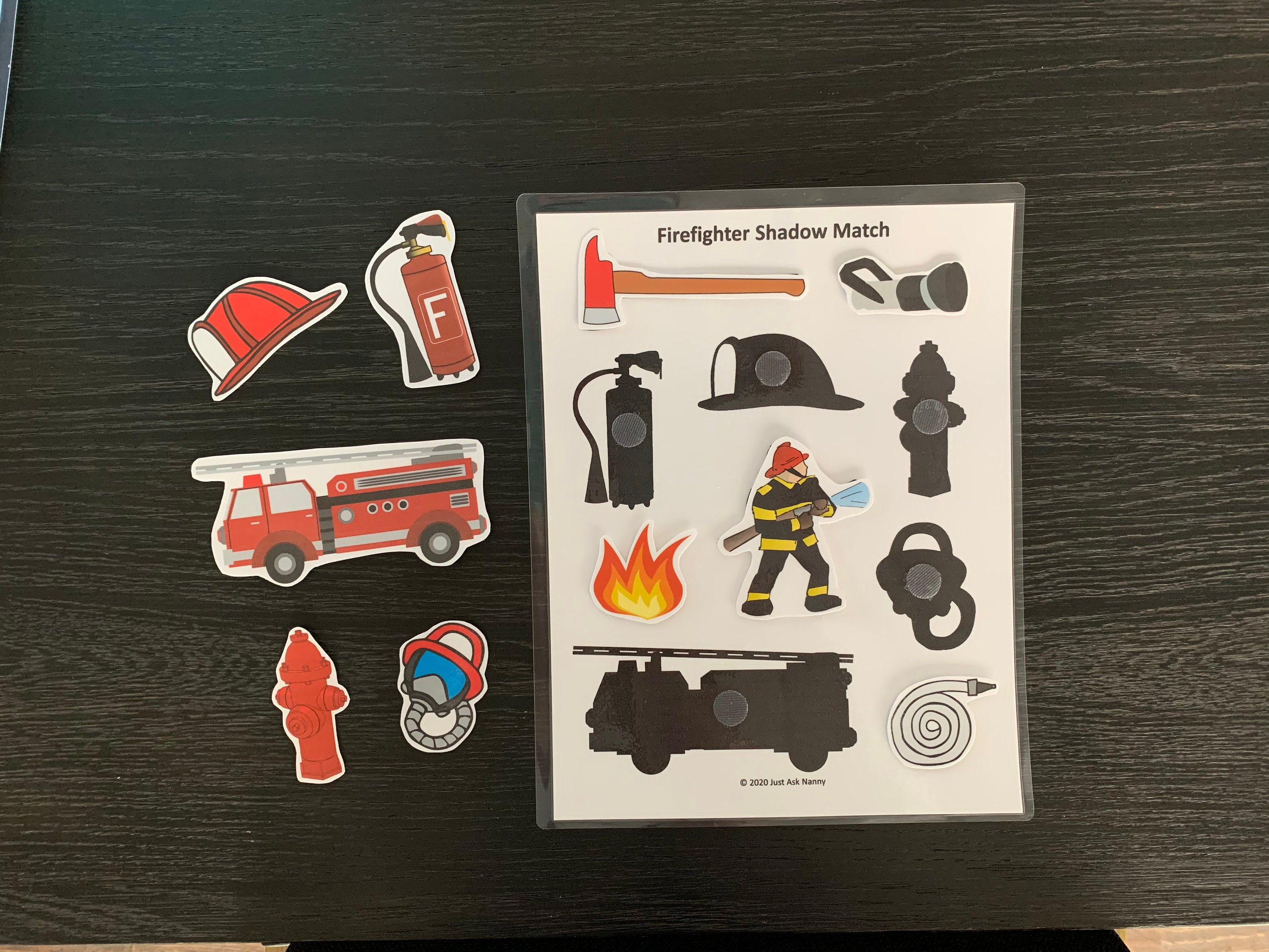 Firefighter Shadow Match - Etsy