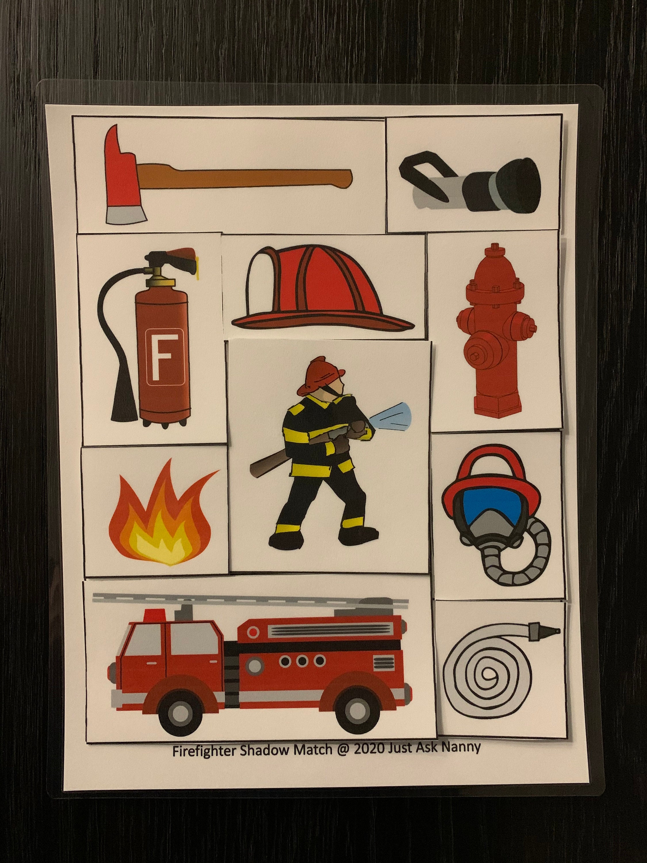 Firefighter Shadow Match - Etsy