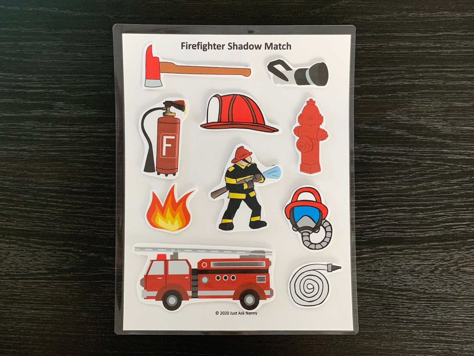 Firefighter Shadow Match - Etsy