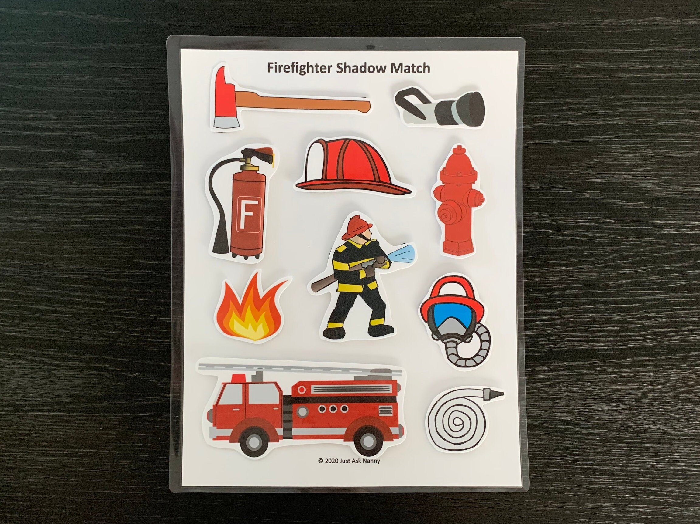 Firefighter Shadow Match - Etsy