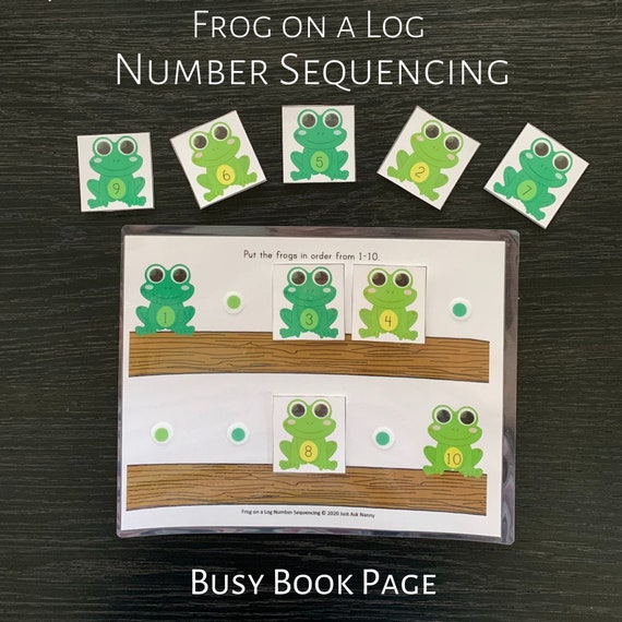 Frog on a Log Number Sequencing | Etsy