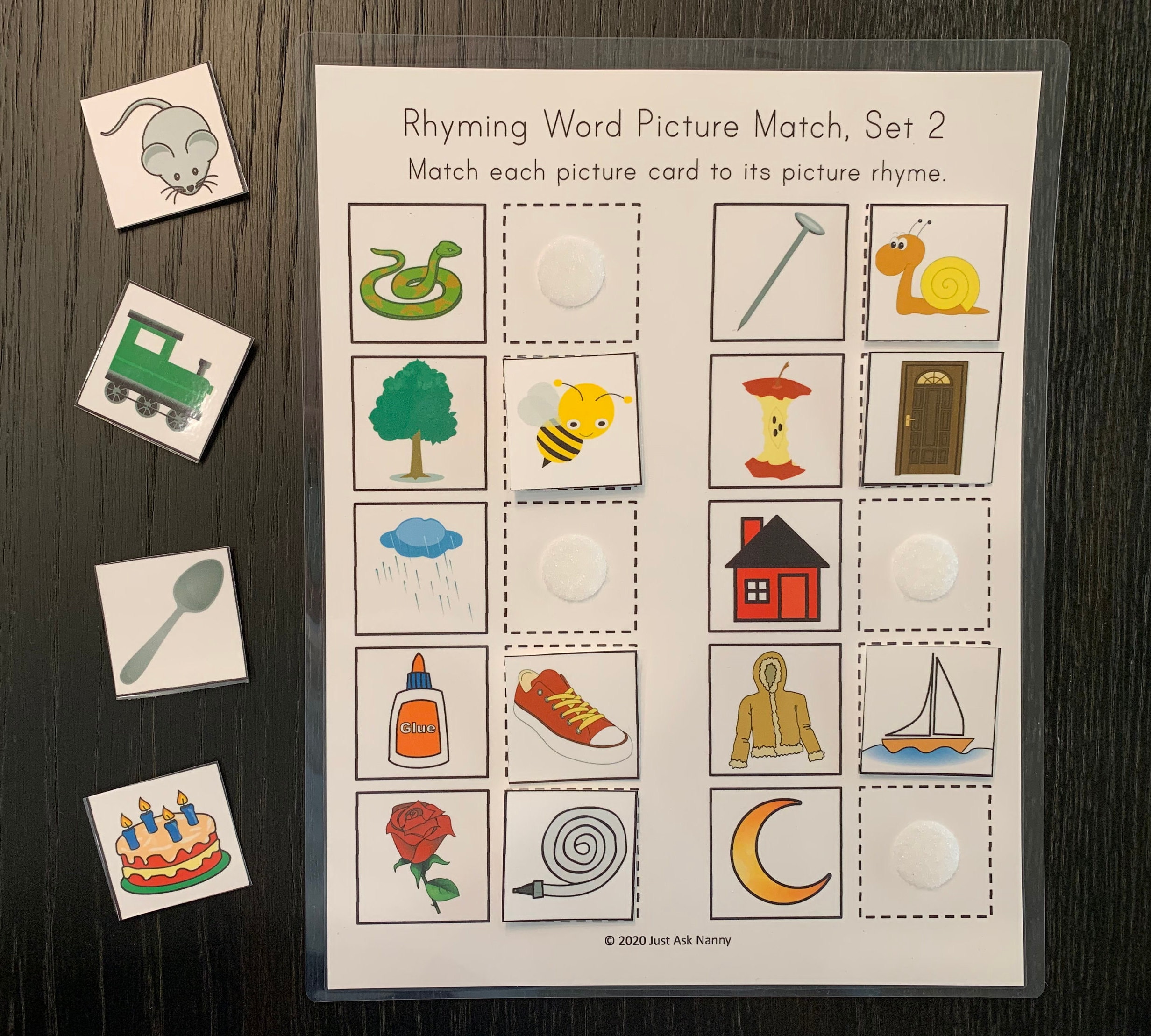 Rhyming Word Picture Match, Set 2 - Etsy