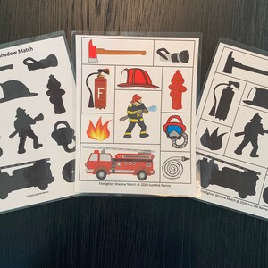 Firefighter Shadow Match - Etsy