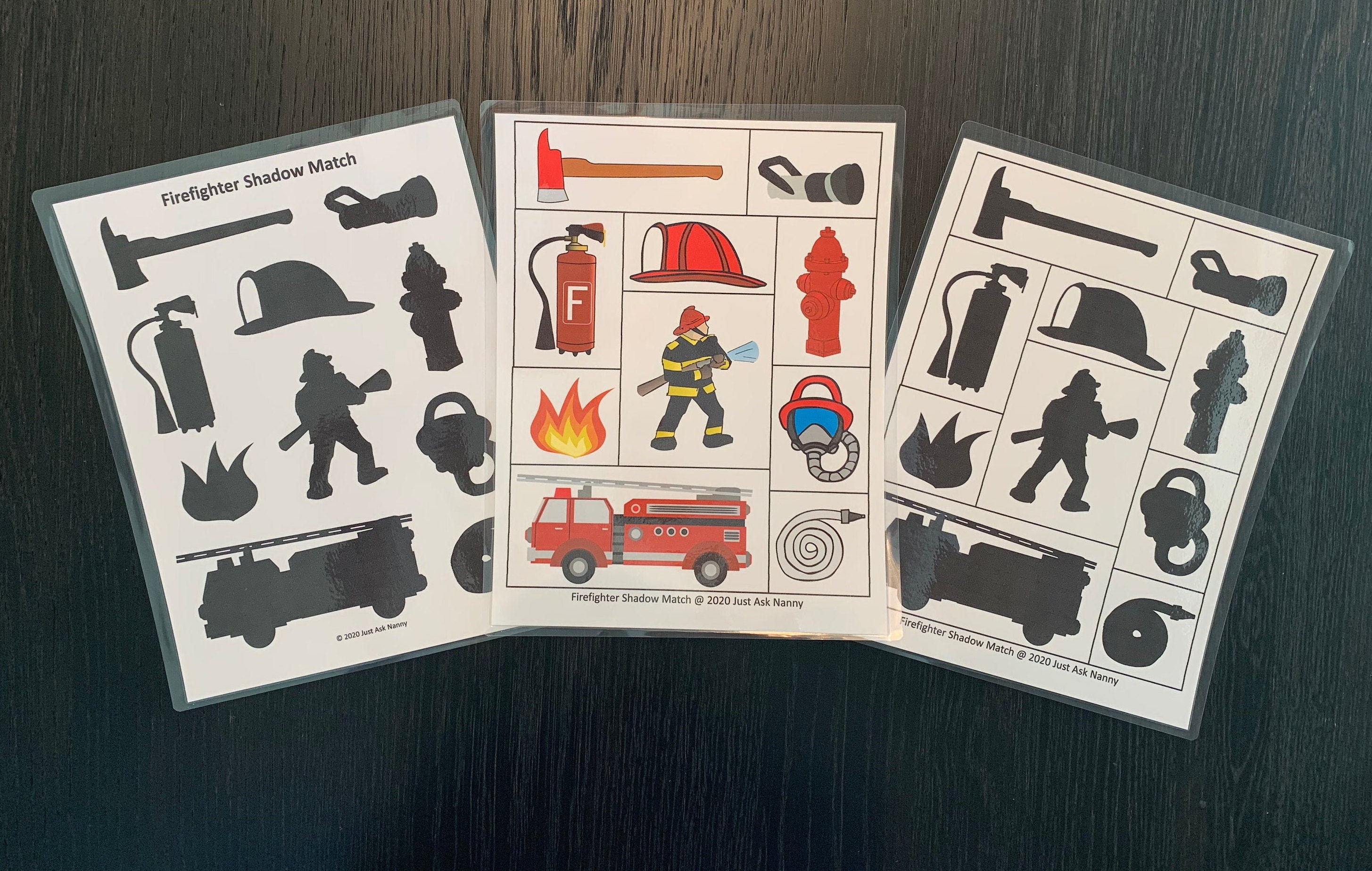 Firefighter Shadow Match - Etsy