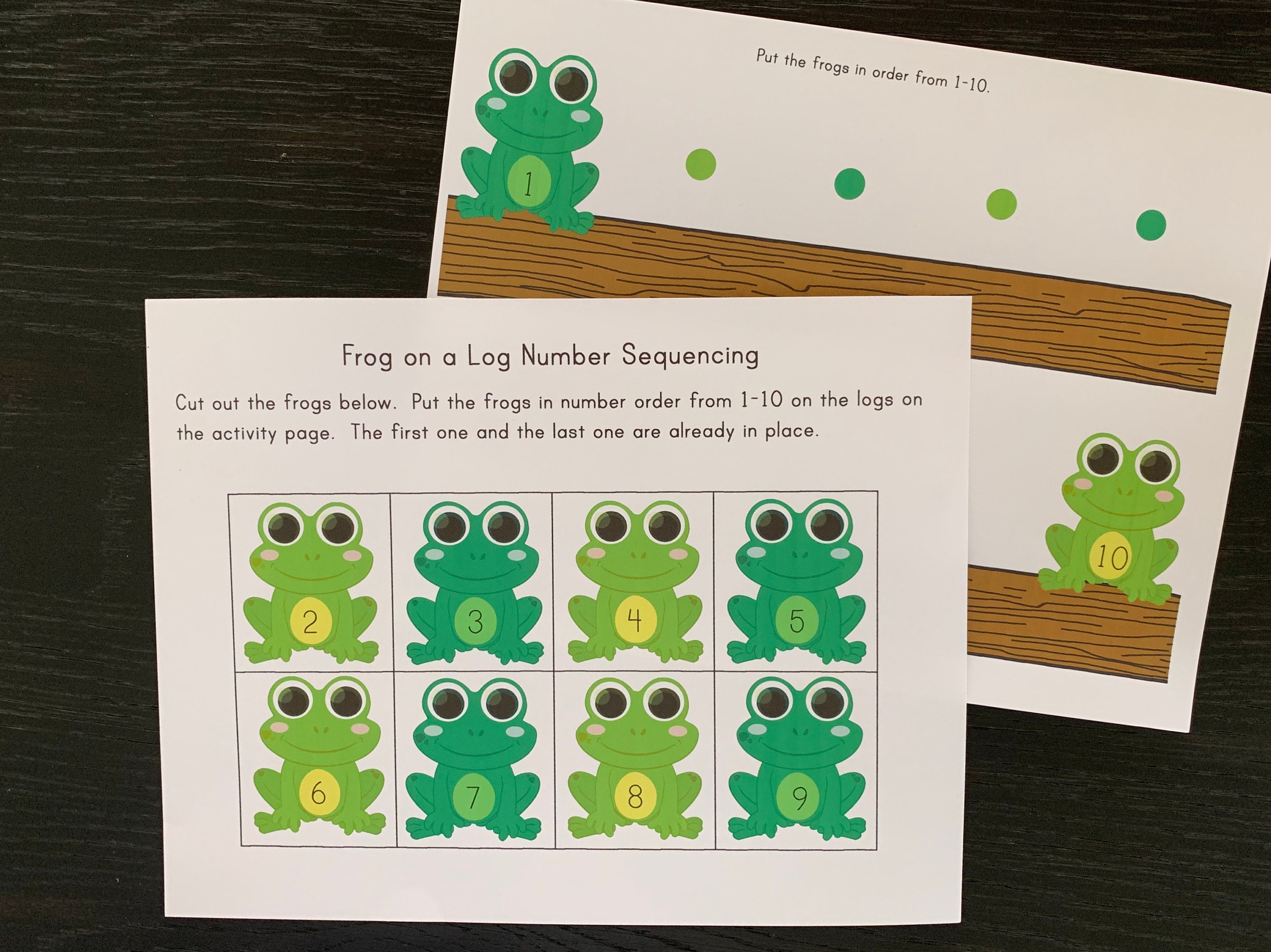 Frog on a Log Number Sequencing - Etsy