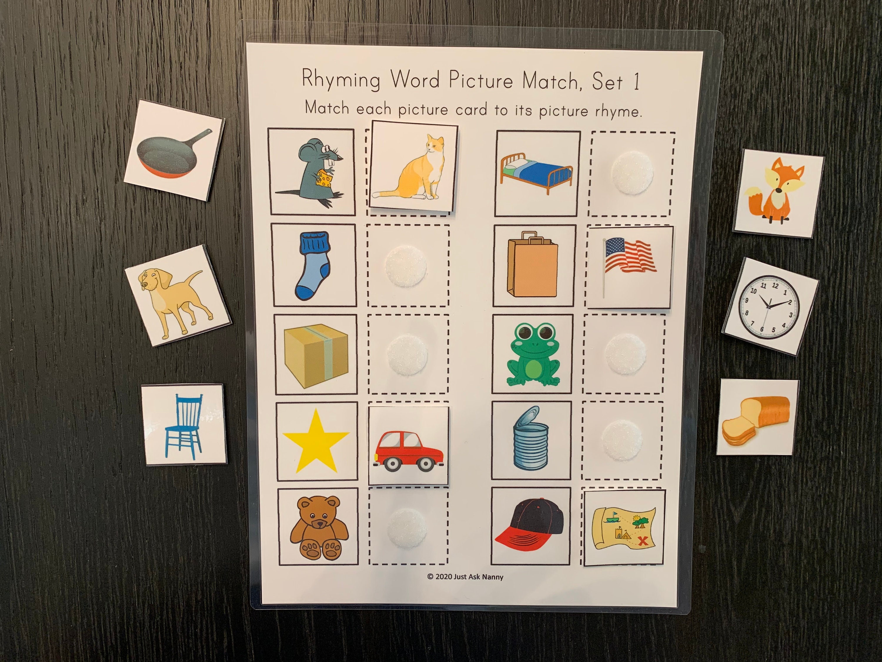 Rhyming Word Picture Match, Set 1 - Etsy