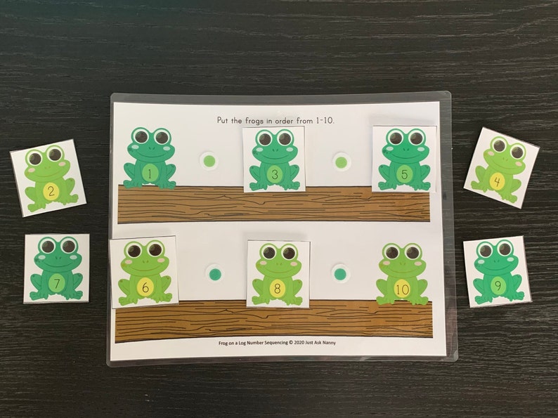 Frog on a Log Number Sequencing - Etsy