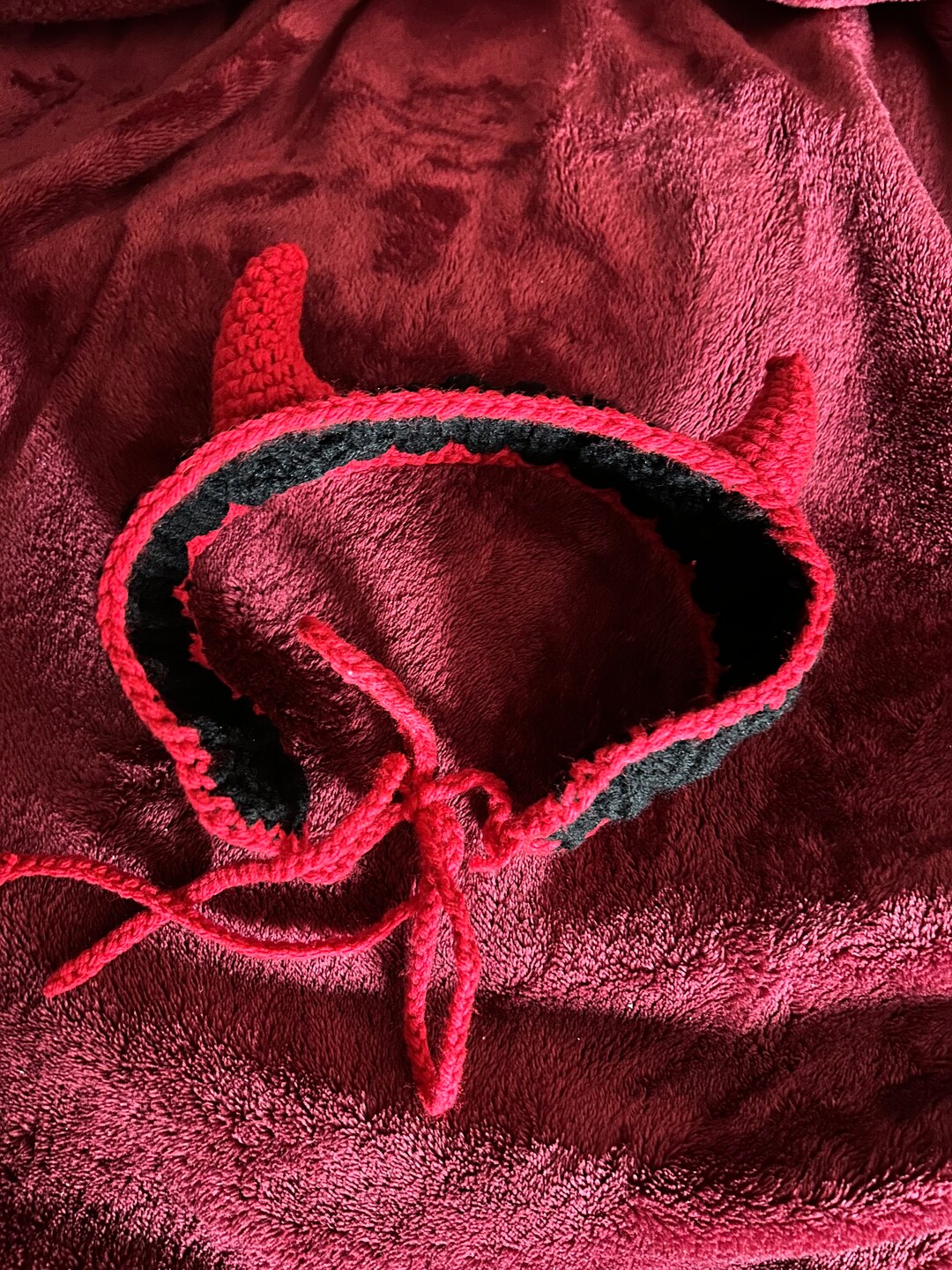 Crochet Devil Horn Headband - Etsy