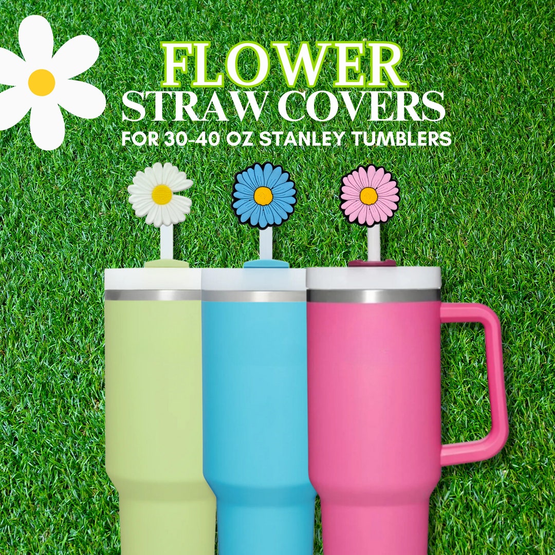 Flower Straw Cover: Stanley Cup Accessory, 10mm Straw Topper - Etsy