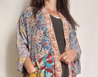 Boho Patchwork Kimono Robe. Bohemian Kimono. Long Kimono - Etsy