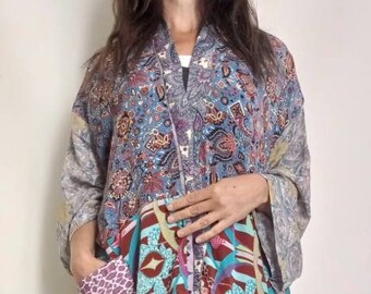 Boho Patchwork Kimono Robe. Bohemian Kimono. Long Kimono - Etsy