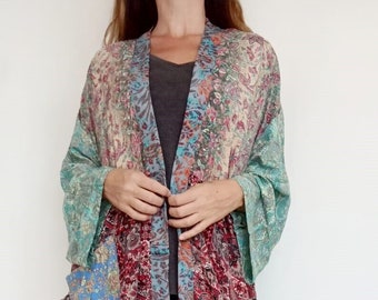 Boho Patchwork Kimono Robe. Bohemian Kimono. Long Kimono | Etsy
