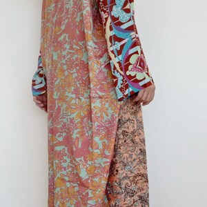 Boho Patchwork Kimono Robe. Bohemian Kimono. Long Kimono | Etsy