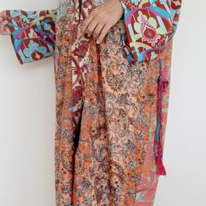 Boho Patchwork Kimono Robe. Bohemian Kimono. Long Kimono | Etsy