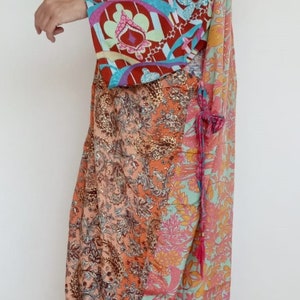 Boho Patchwork Kimono Robe. Bohemian Kimono. Long Kimono | Etsy