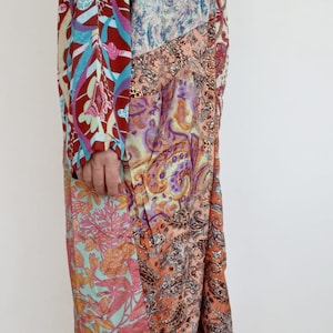 Boho Patchwork Kimono Robe. Bohemian Kimono. Long Kimono | Etsy