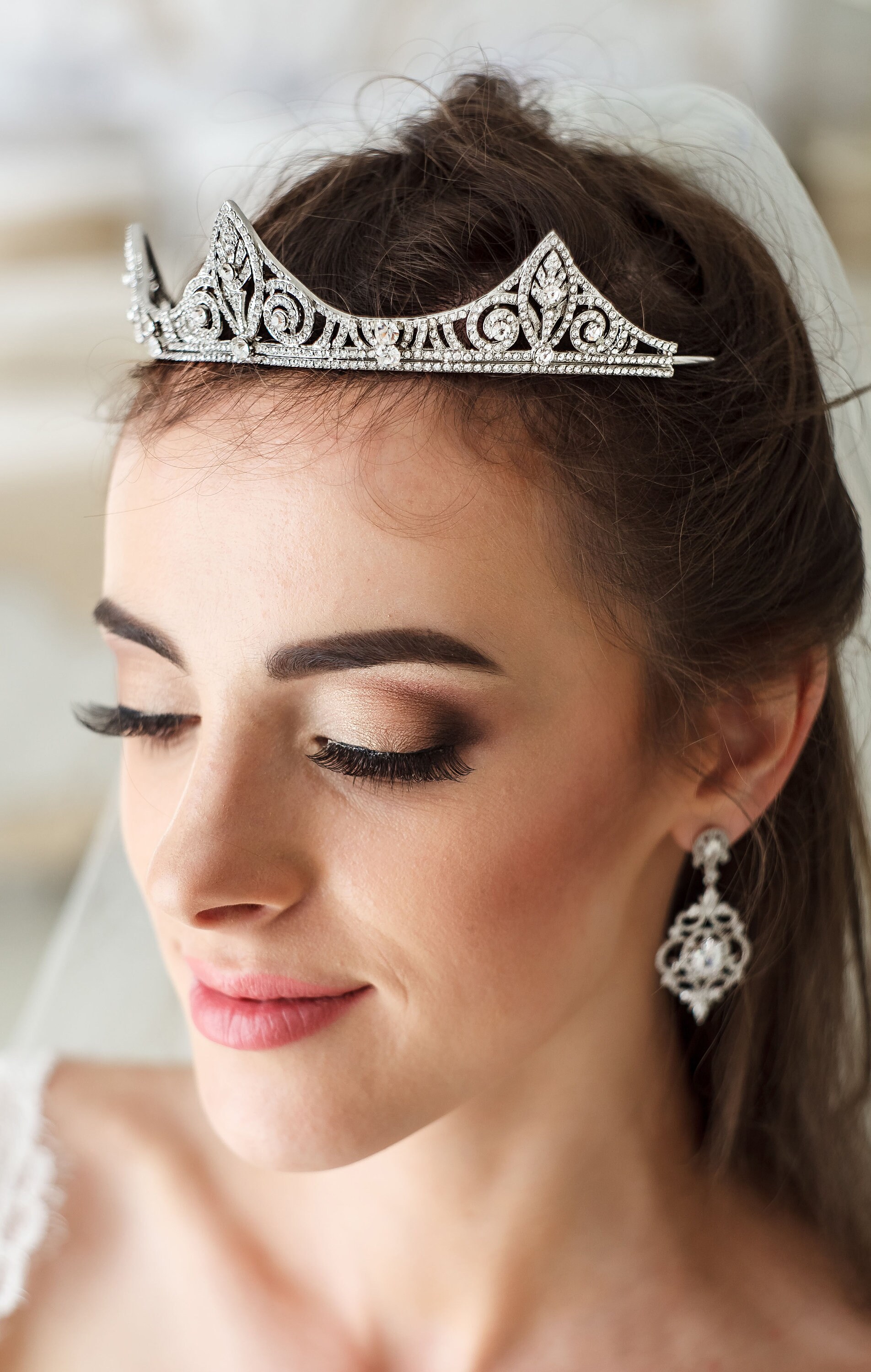 Silver Wedding Tiara Bridal Tiara Zirconia Crown Vintage Tiara - Etsy