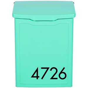 Modern Contemporary Mailbox , Personalized Wall Mount Letterbox , Teal ...